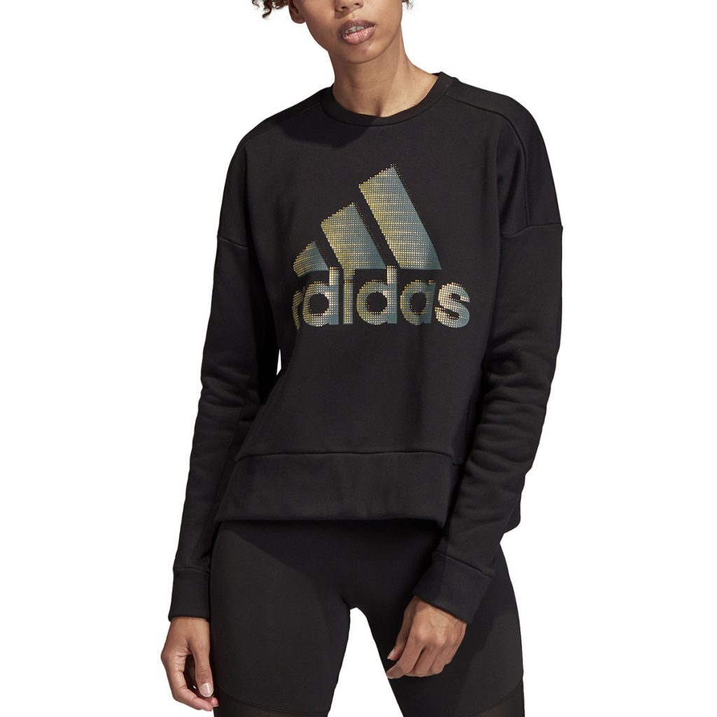 Adidas Women's ID Glam Black Sweatshirt DZ8676 - WOOKI.com