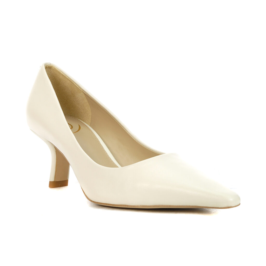 Sam Edelman Bianka Modern Ivory Leather Pumps - WOOKI.com