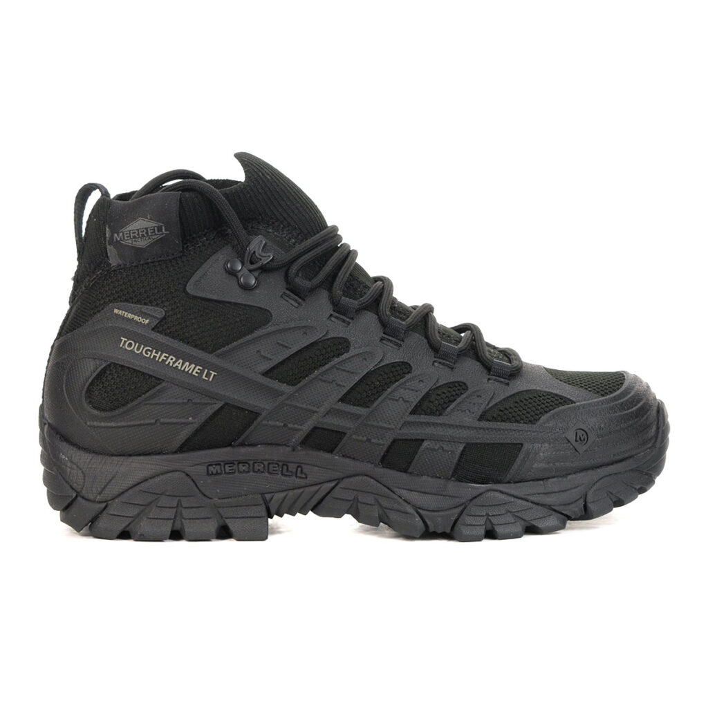 Merrell Men's Moab Velocity Mid Black Waterproof Tactical Boots - WOOKI.com