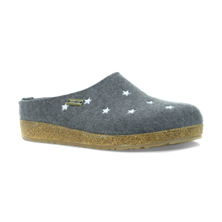 Haflinger Unisex Stelline Grey Slippers - WOOKI.com